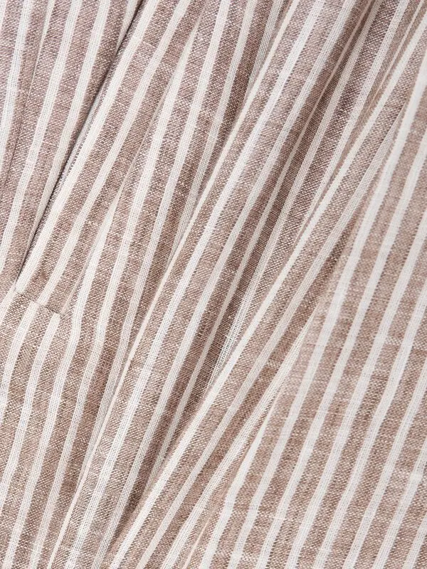 Brunello Cucinelli Striped Linen Relaxed Fit Shorts - Off-white