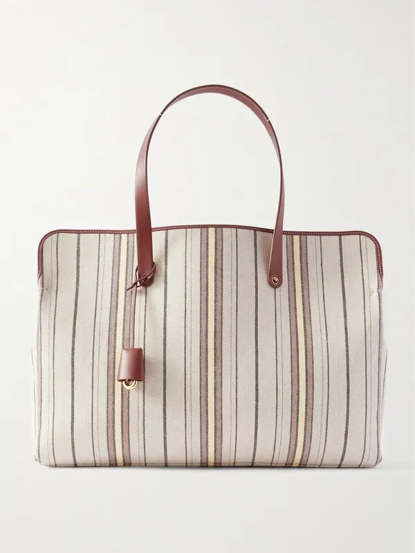 Loro Piana Laguna Striped Canvas Tote - Cream