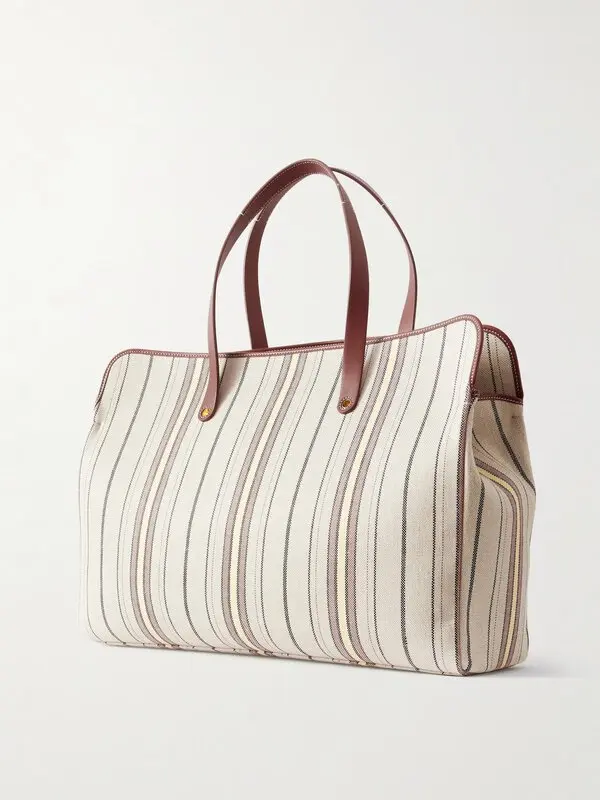 Loro Piana Laguna Striped Canvas Tote