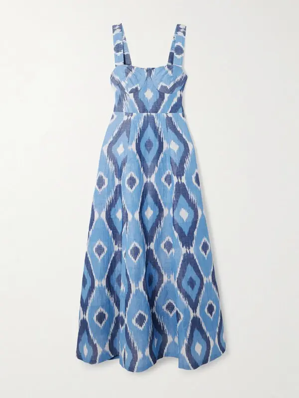 EMPORIO SIRENUSE Azzurra Printed Maxi Dress - Blue