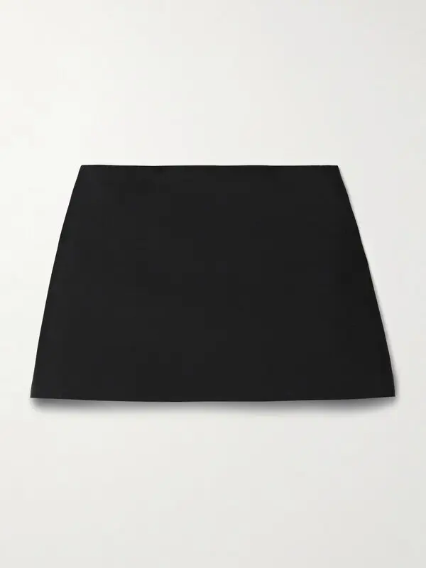 Khaite Jett Wool And Silk-blend Faille Mini Skirt