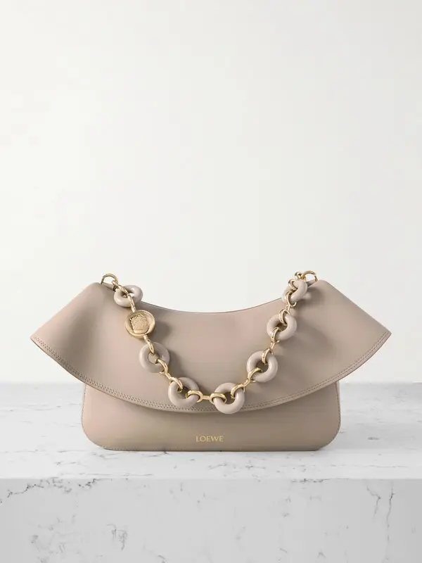 Loewe Ola Medium Embellished Leather Shoulder Bag - Neutrals