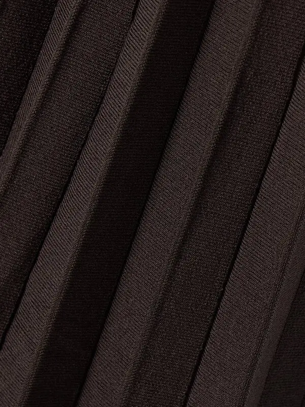 Staud Ellison Ribbed-knit Midi Dress - Brown