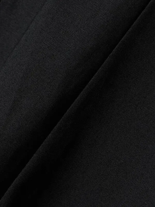 Staud Wells Pleated Cotton-blend Poplin Midi Dress - Black