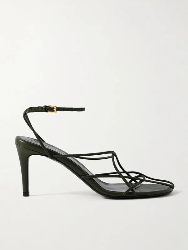 Khaite Loulou Leather Sandals - Green