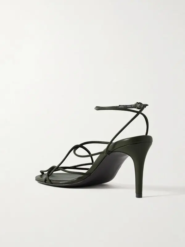 Khaite Loulou Leather Sandals - Green