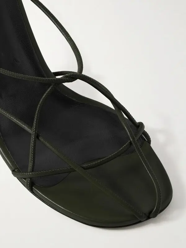 Khaite Loulou Leather Sandals - Green