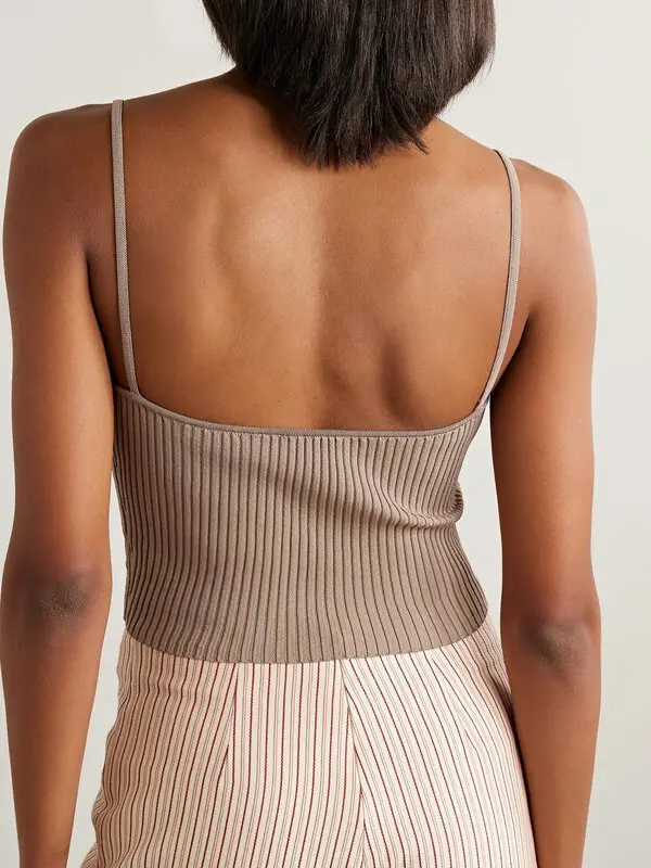 Staud Soleil Ribbed-knit Tank