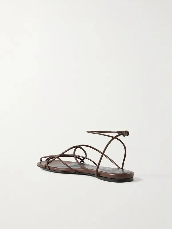 Khaite Loulou Leather Sandals - Brown