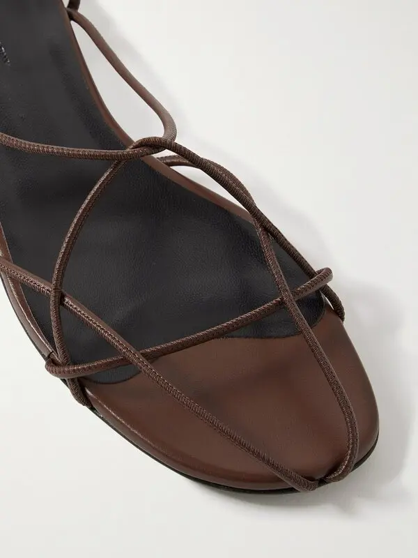 Khaite Loulou Leather Sandals - Brown