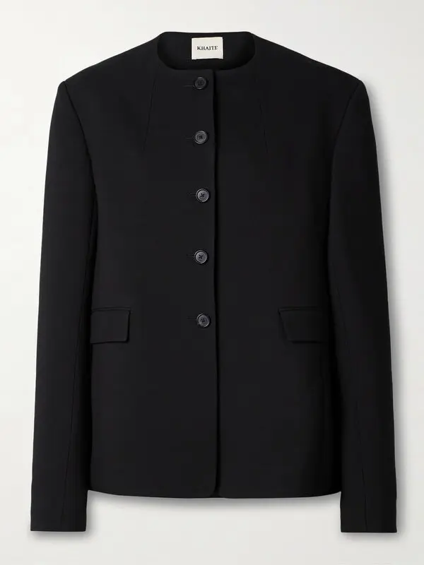Khaite Jameson Crepe Jacket - Black