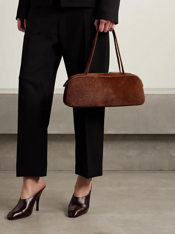 Khaite Simona Leather-trimmed Calf Hair Shoulder Bag