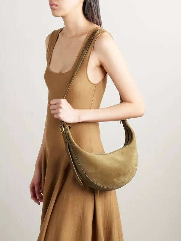 Khaite Augustina Small Suede Shoulder Bag