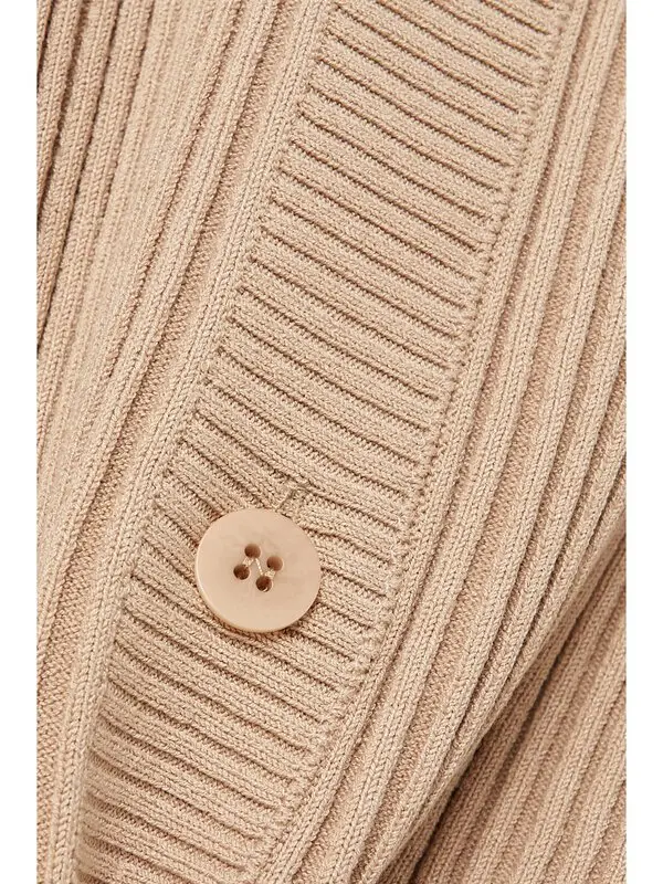 ANDREĀDAMO Cutout Ribbed-knit Top