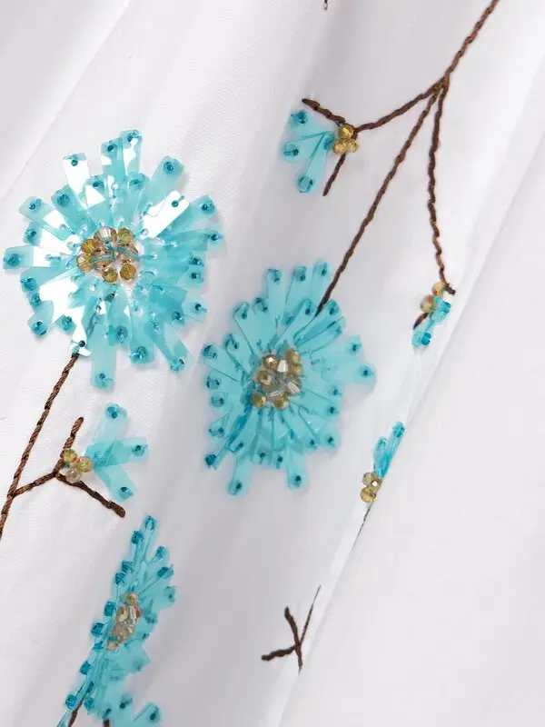 Staud Wells Pleated Embellished Mini Dress
