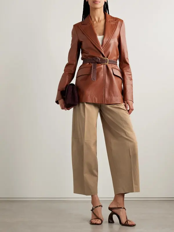 Altuzarra Dash Pleated Cotton-twill Barrel-leg Trousers