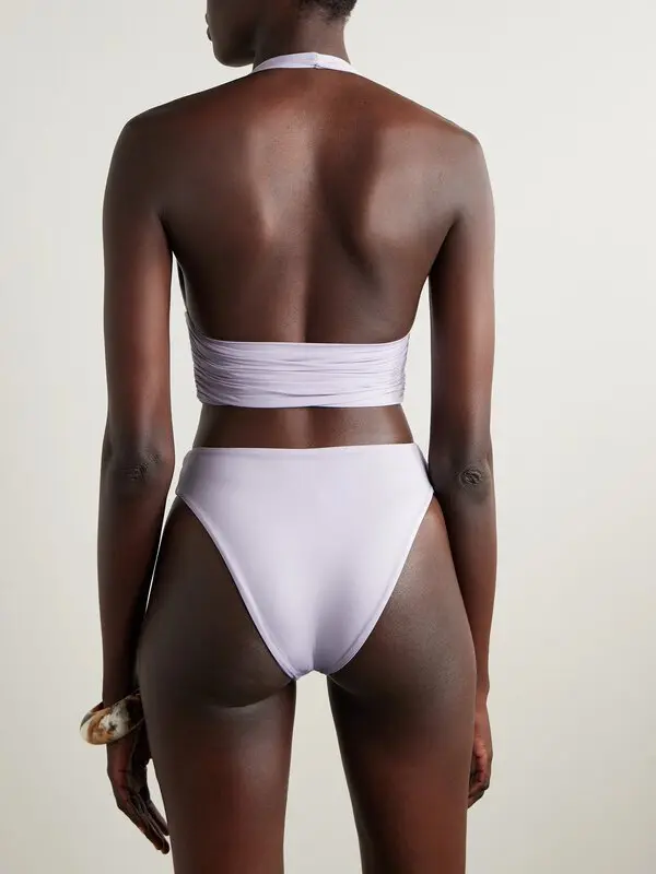 MAYGEL CORONEL Vives Appliquéd Ruched Halterneck Bikini