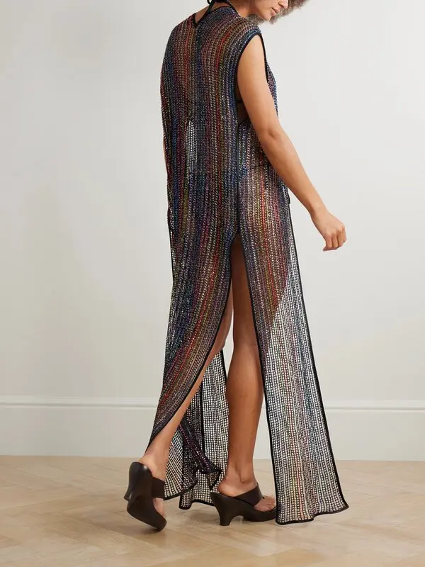 Missoni Sequined Metallic Crochet-knit Coverup