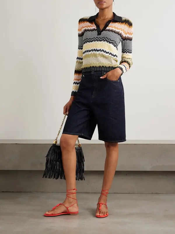 Missoni Striped Crochet-knit Polo Shirt