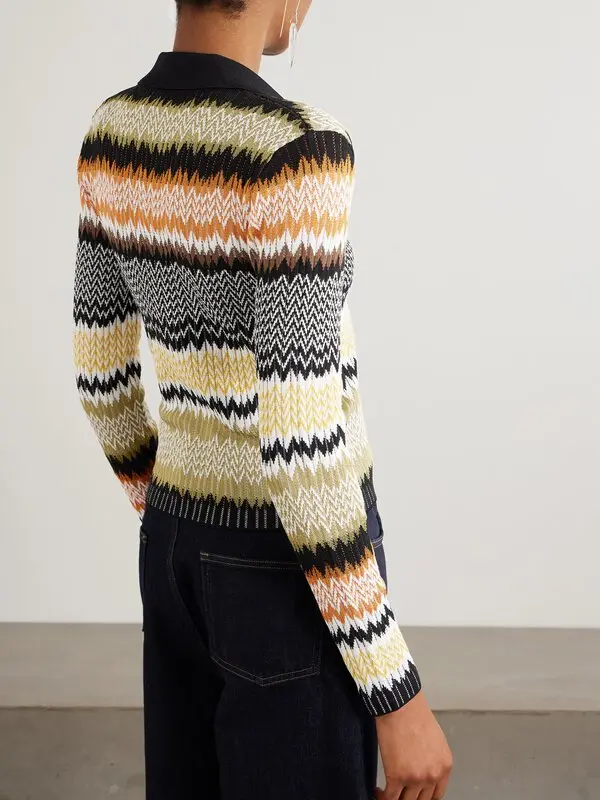 Missoni Striped Crochet-knit Polo Shirt