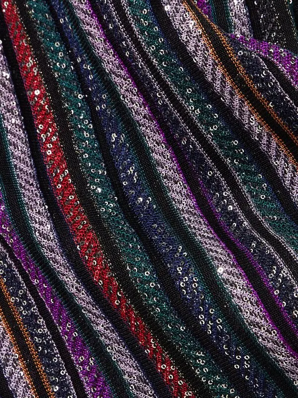 Missoni Sequined Striped Crochet-knit Wide-leg Pants - Black