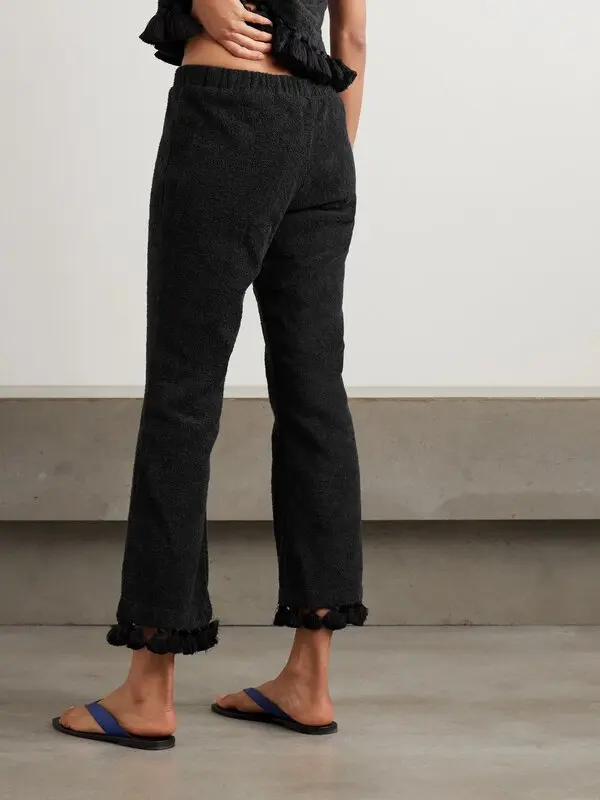CAP D’ANTIBES Cropped Tasseled Flared Pants