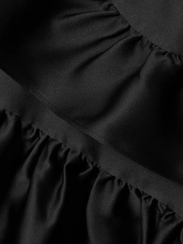SHUSHU/TONG Bow-detailed Ruffled Mikado Mini Dress
