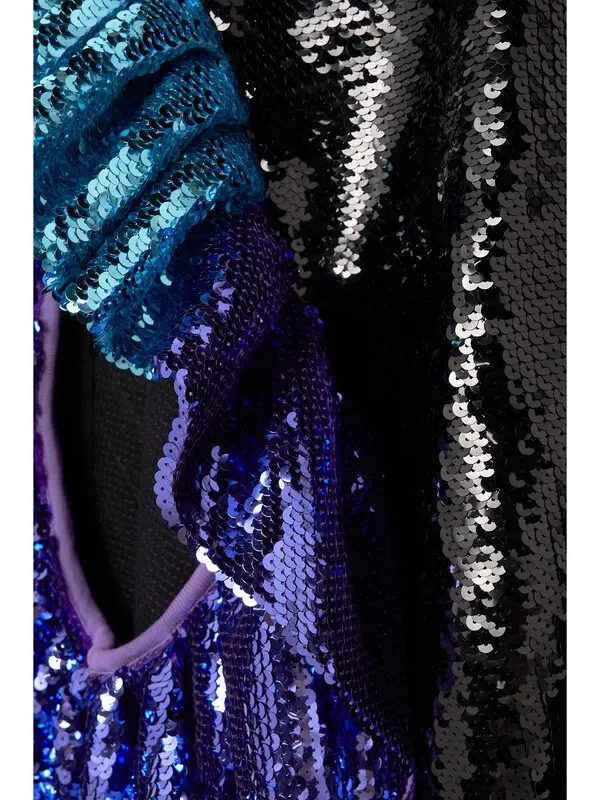 Loewe Ruffled Sequined Wool Midi Dress