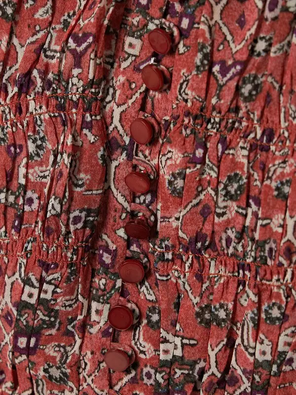 MARANT ETOILE Briane Printed Georgette Maxi Dress - Red