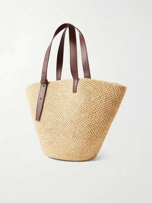 Lié Studio Bianca Large Leather-trimmed Raffia Tote - Neutrals