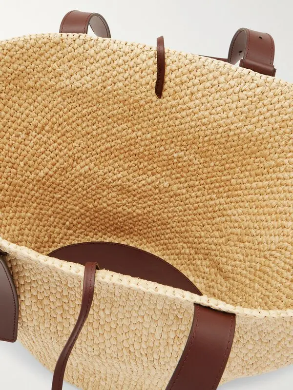 Lié Studio Bianca Large Leather-trimmed Raffia Tote - Neutrals
