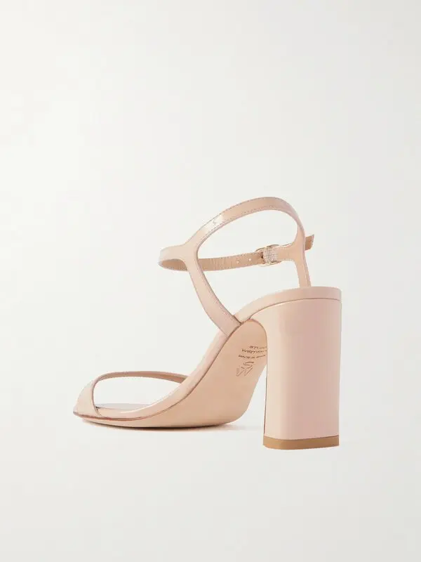 STUART WEITZMAN Babette Patent-leather Sandals - Neutrals