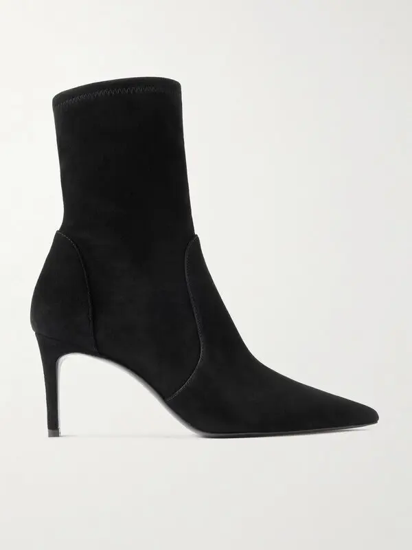 STUART WEITZMAN Power Suede Ankle Boots - Black