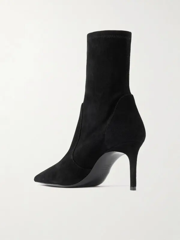 STUART WEITZMAN Power Suede Ankle Boots - Black
