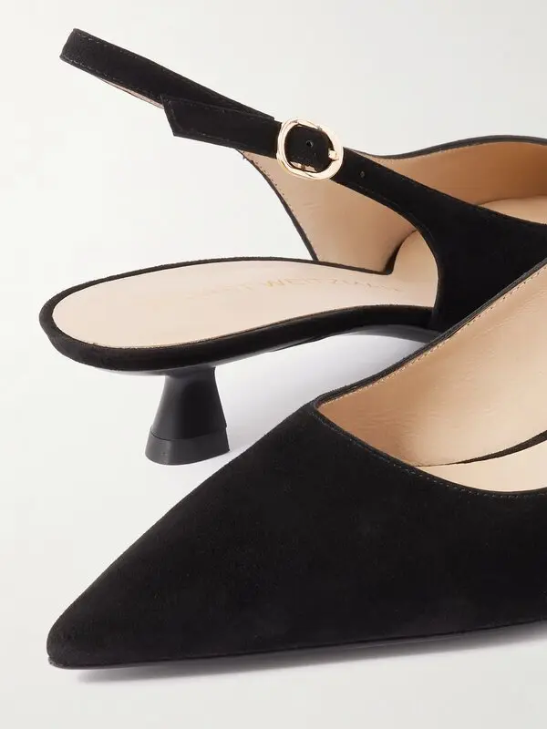 STUART WEITZMAN Sculpt Suede Slingback Pumps - Black