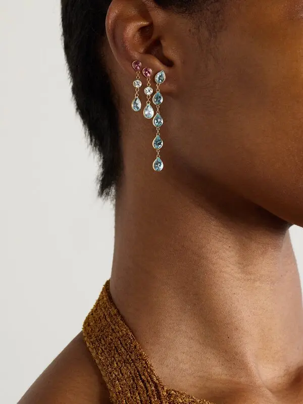 Jia Jia Chakra Topaz Earrings - Blue