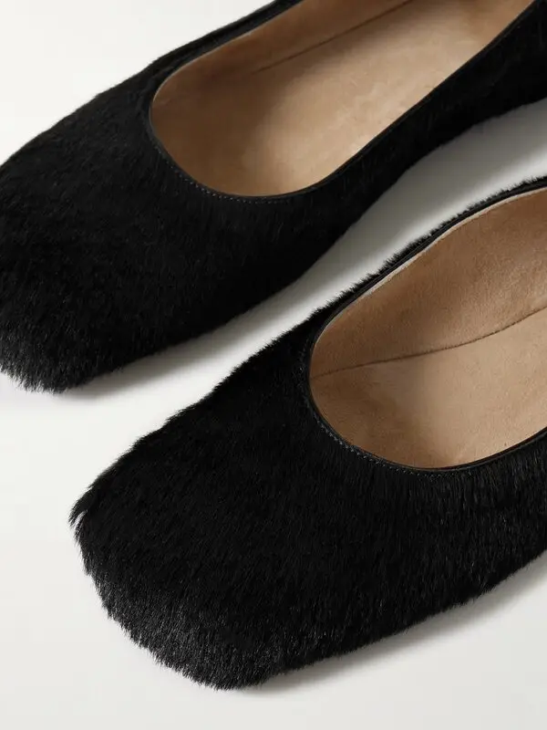 THE ROW Square Calf Hair Ballet Flats
