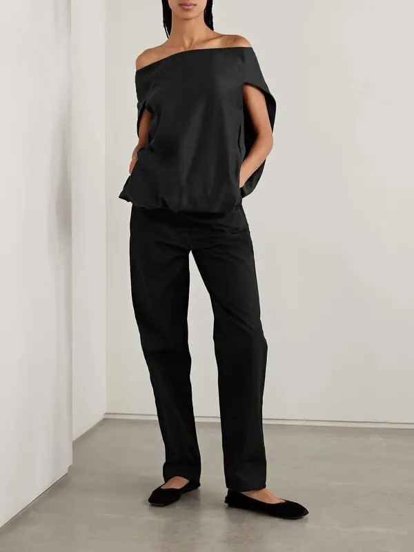 THE ROW Pallenberg Off-the-shoulder Wool-blend Blouse
