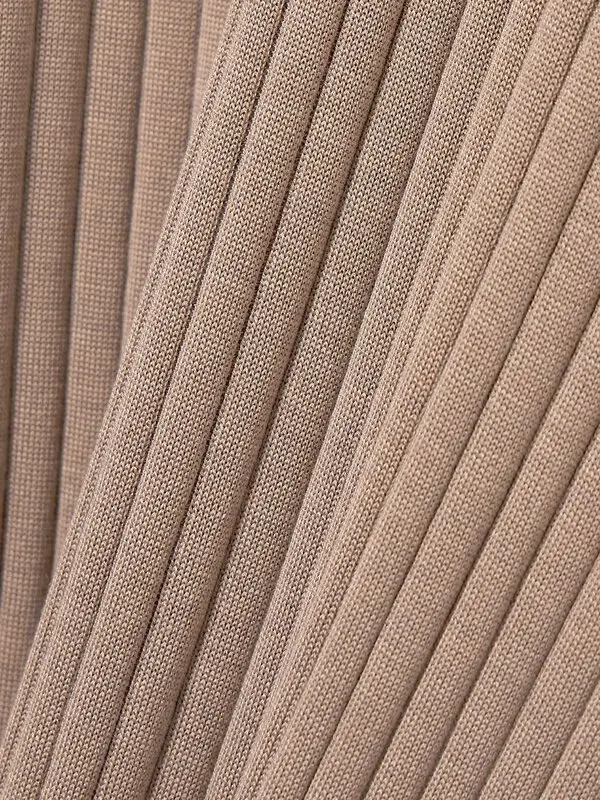 THE ROW Kaiomi Ribbed-knit Polo Top - Brown