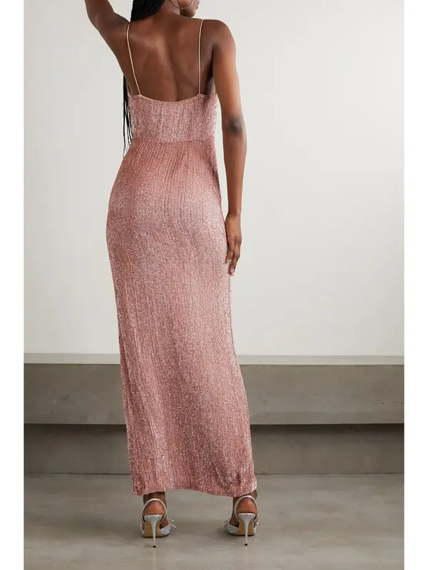 Retrofete Katya Draped Sequin Gown