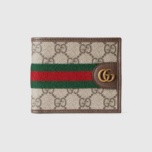 Gucci Ophidia Bi-fold Wallet Gg Canvas - Beige