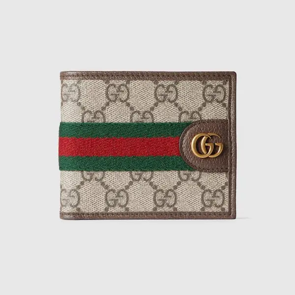 Gucci Ophidia Bi-fold Wallet Gg Canvas - Beige