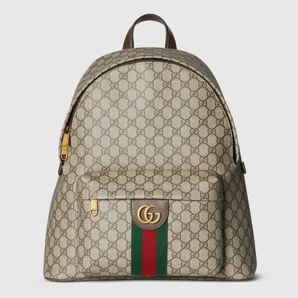 Gucci Ophidia Medium Backpack Gg Canvas - Beige