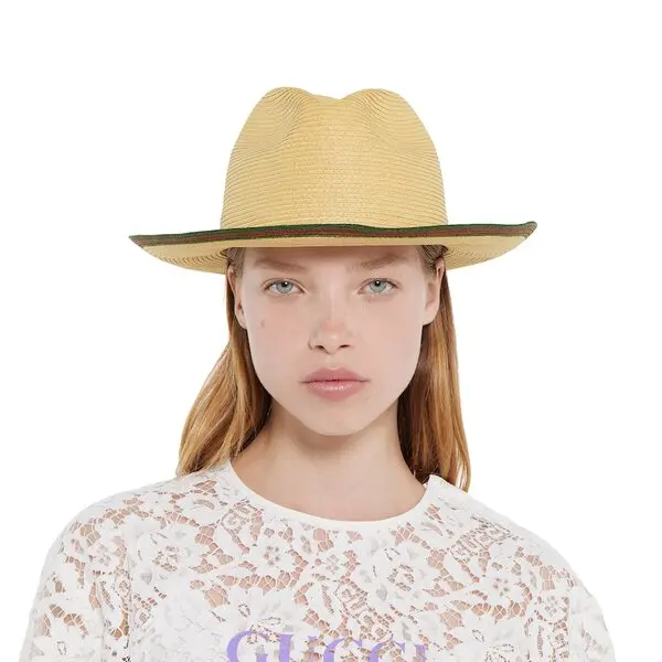 Gucci Straw Hat With Web Trim - Neutral | Editorialist