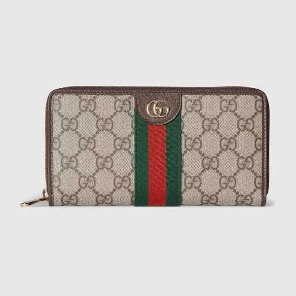 Gucci Ophidia Zip Around Wallet - Beige