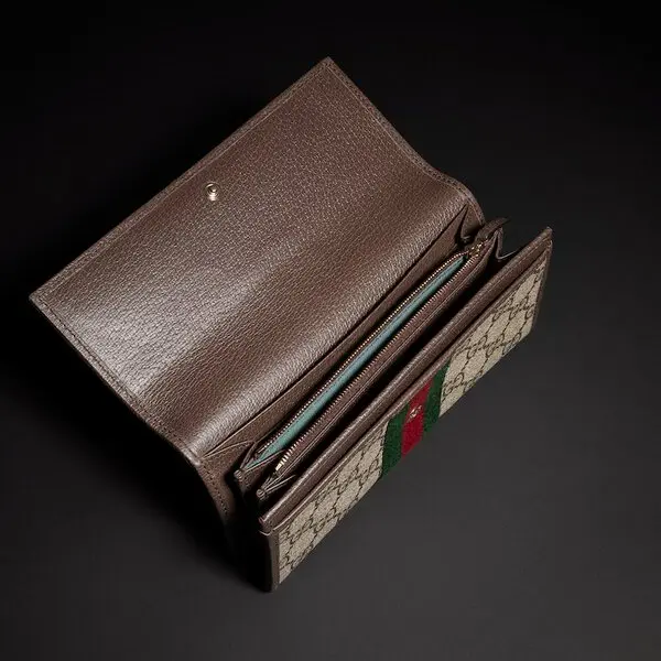 Gucci Ophidia Continental Wallet Gg Canvas - Beige