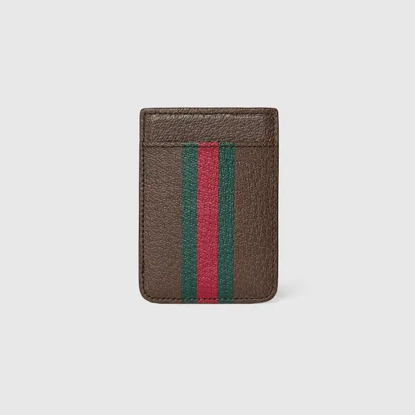 Gucci Ophidia Magnetic Card Case - Brown