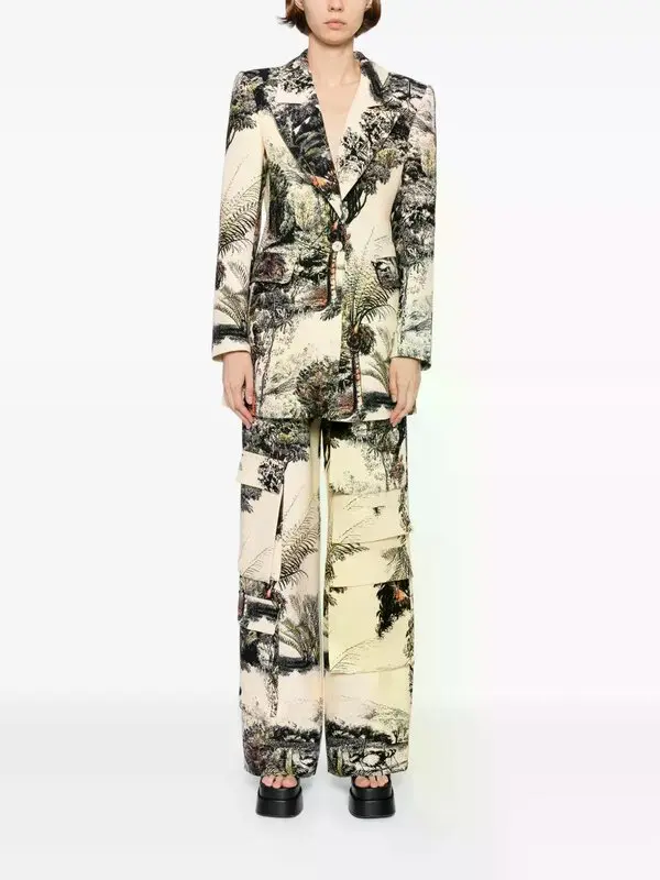 ISABEL SANCHIS Landscape Print Cargo Pants