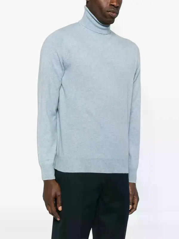 Brunello Cucinelli Cashmere High Neck Sweater - Blue