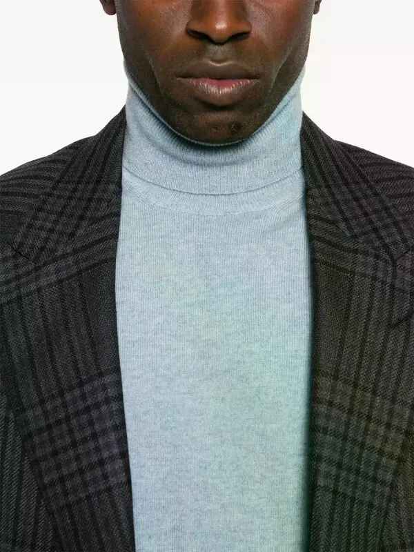 Brunello Cucinelli Cashmere High Neck Sweater - Blue